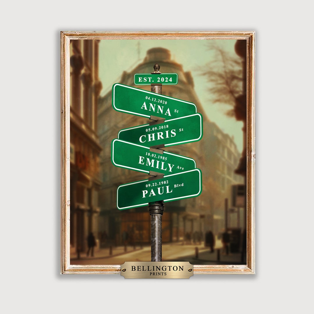 Custom Family Street Sign, Wedding Anniversary, Valentine Gift, Wedding ...
