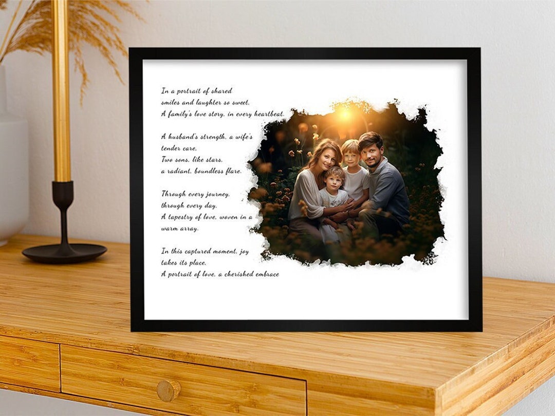 Family Custom Poem Portrait, Portrait With Poem, Poems, Gift Portrait ...