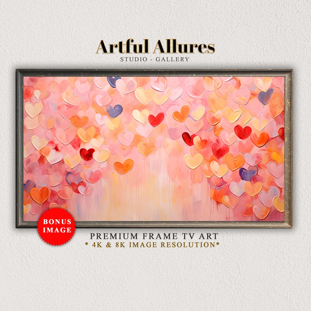 Valentine Hearts Frame TV Art, Valentine's Day Frame TV Art, Samsung ...
