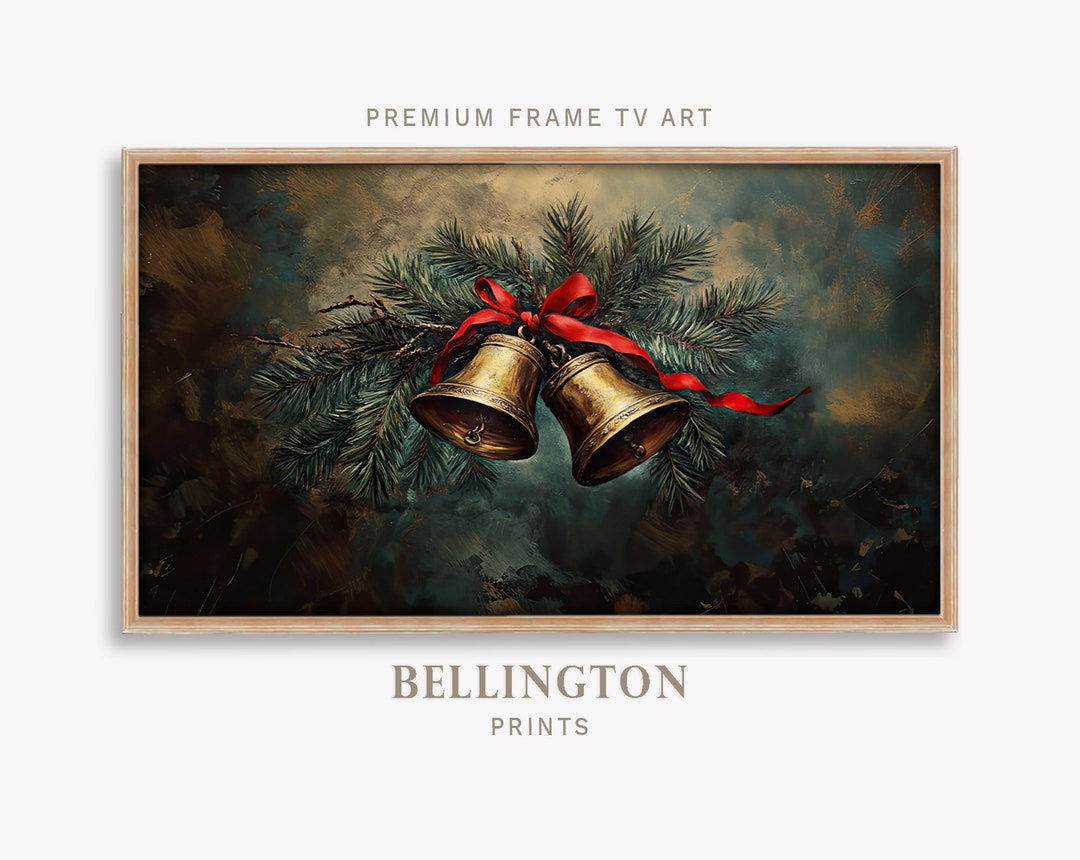 Christmas Jingle Bells Frame TV Art: Vintage Holiday Decor (digital ...