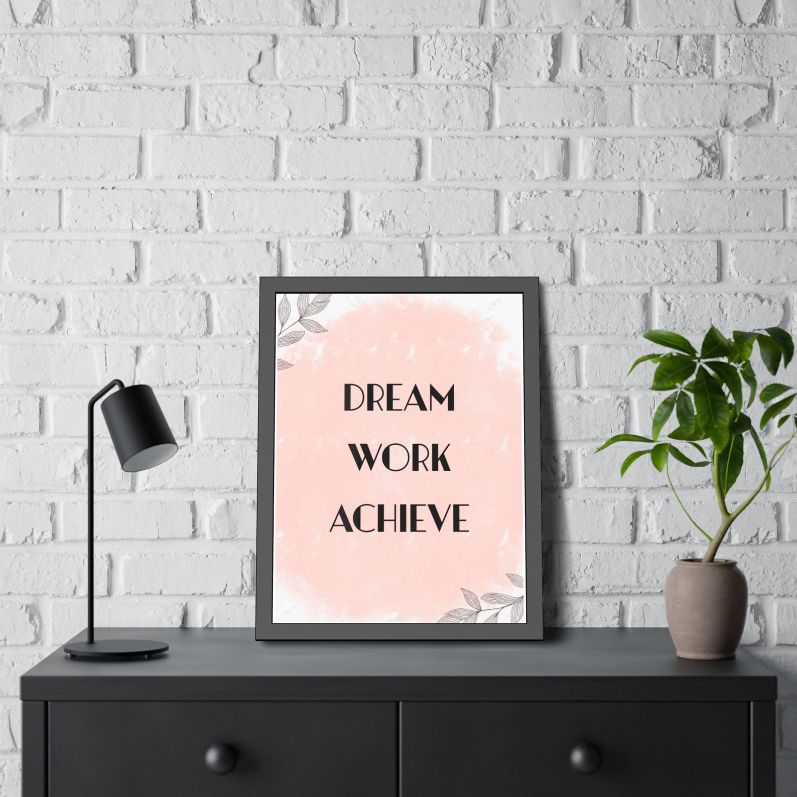 Dream Work Achieve, Motivational Wall Art, Inspirational Gift, Success ...