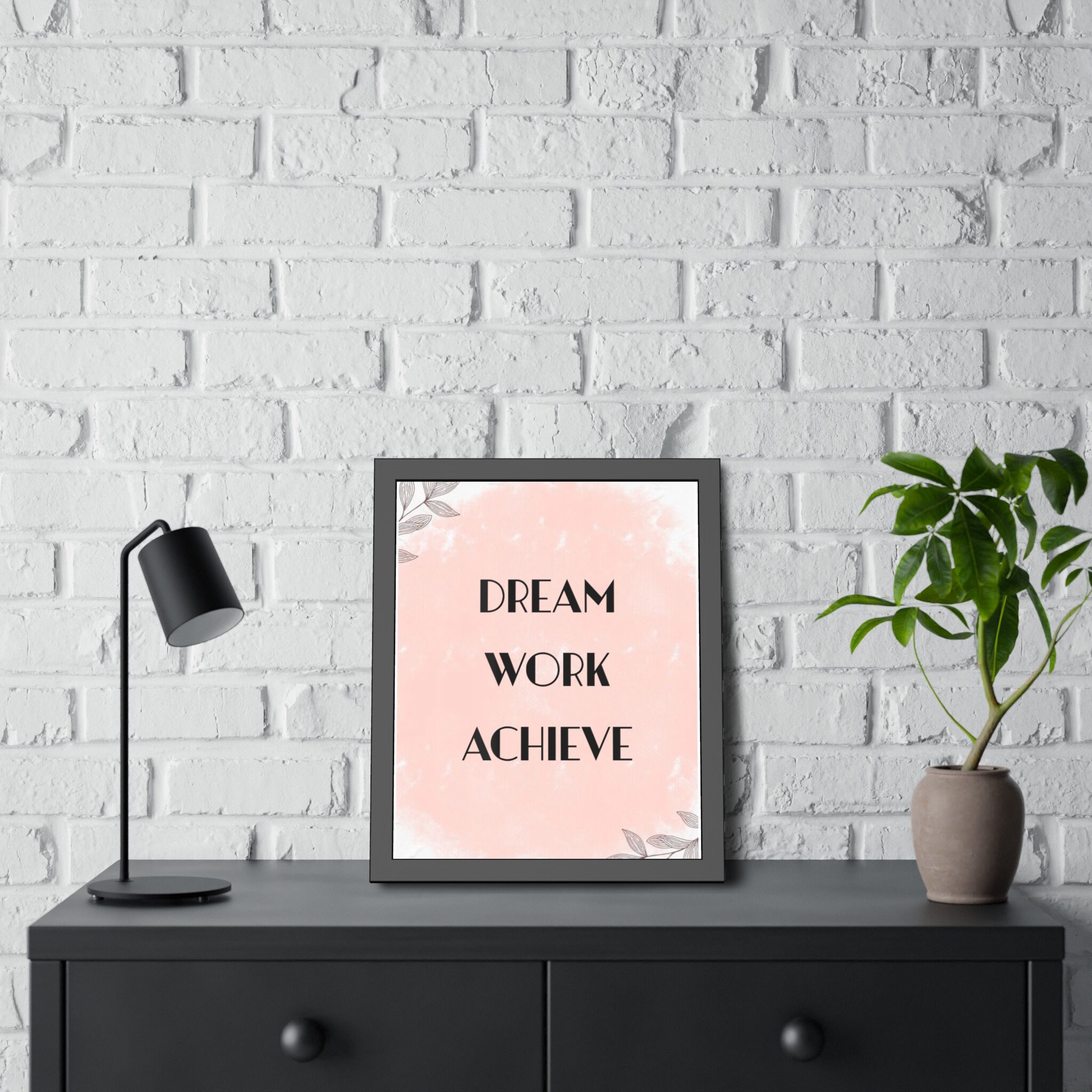 Dream Work Achieve, Motivational Wall Art, Inspirational Gift, Success ...