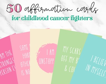 50 Affirmation Cards for Cancer Fighters, Printable Affirmation Cards ...