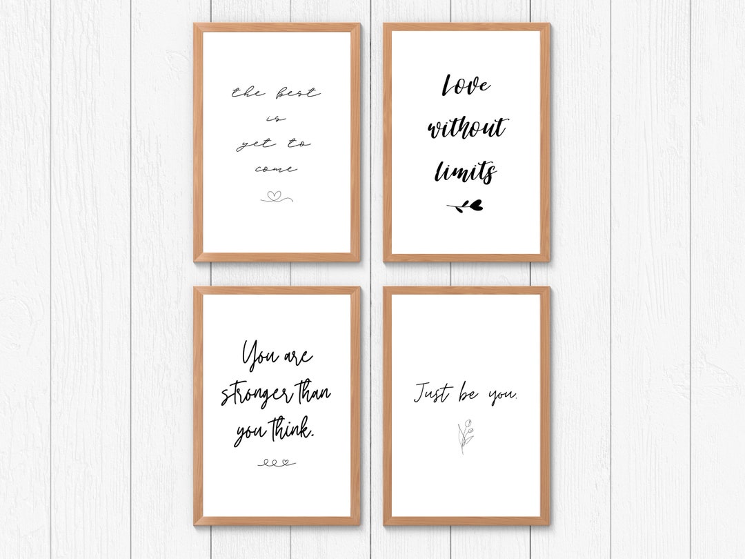 50 Positive Wall Art Designs, Printable Minimalistic Affirmation ...