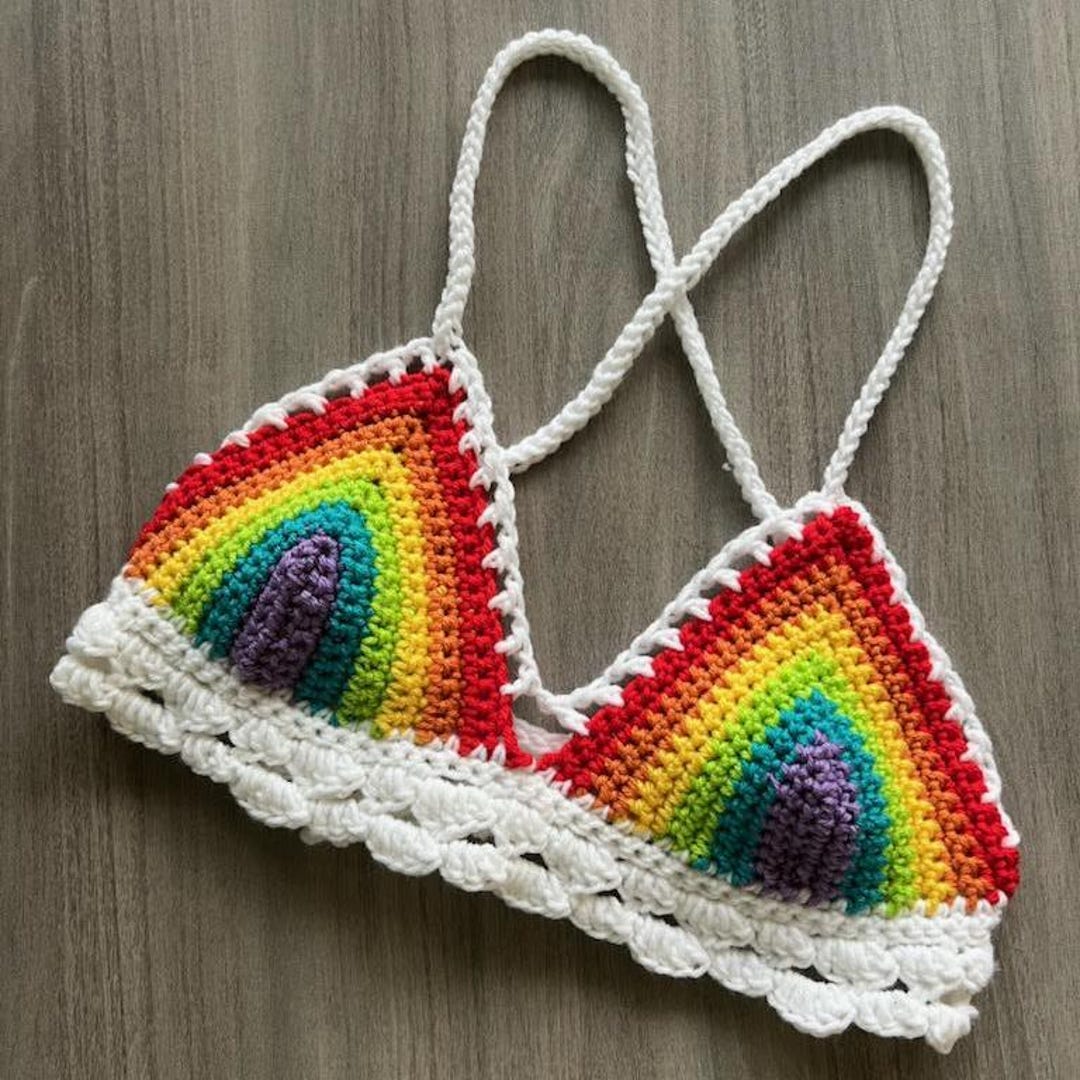 Crochet Rainbow Pride Bralette! - Etsy