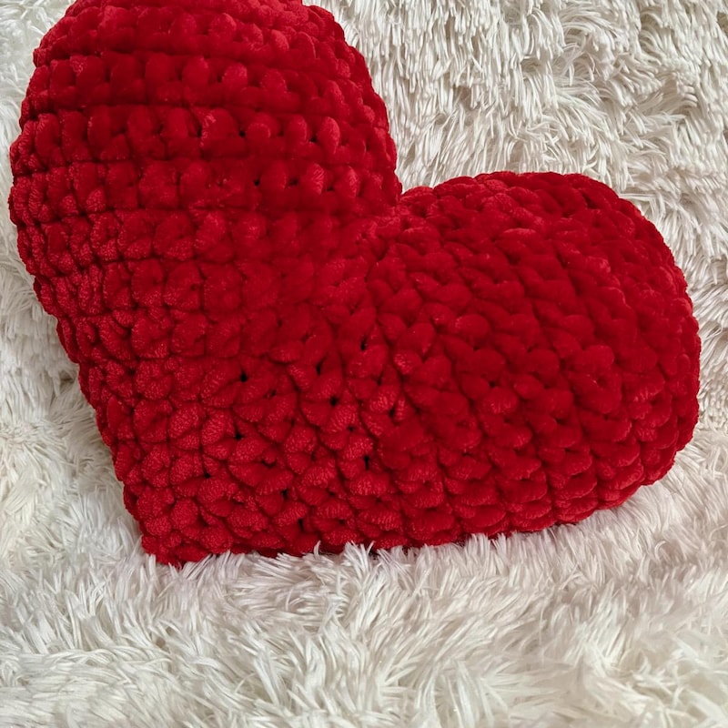 Crochet Heart Pillow - Etsy