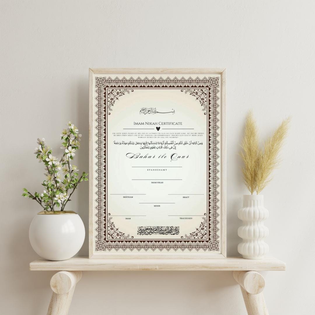 IMAM Nikah - Marriage Certificates - Etsy