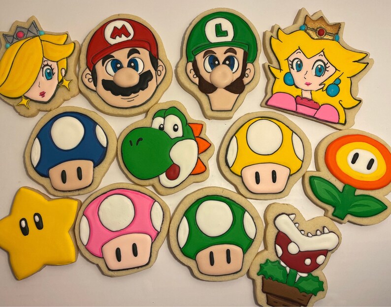 Super Mario Bros Inspired Sugar Cookies dozen - Etsy