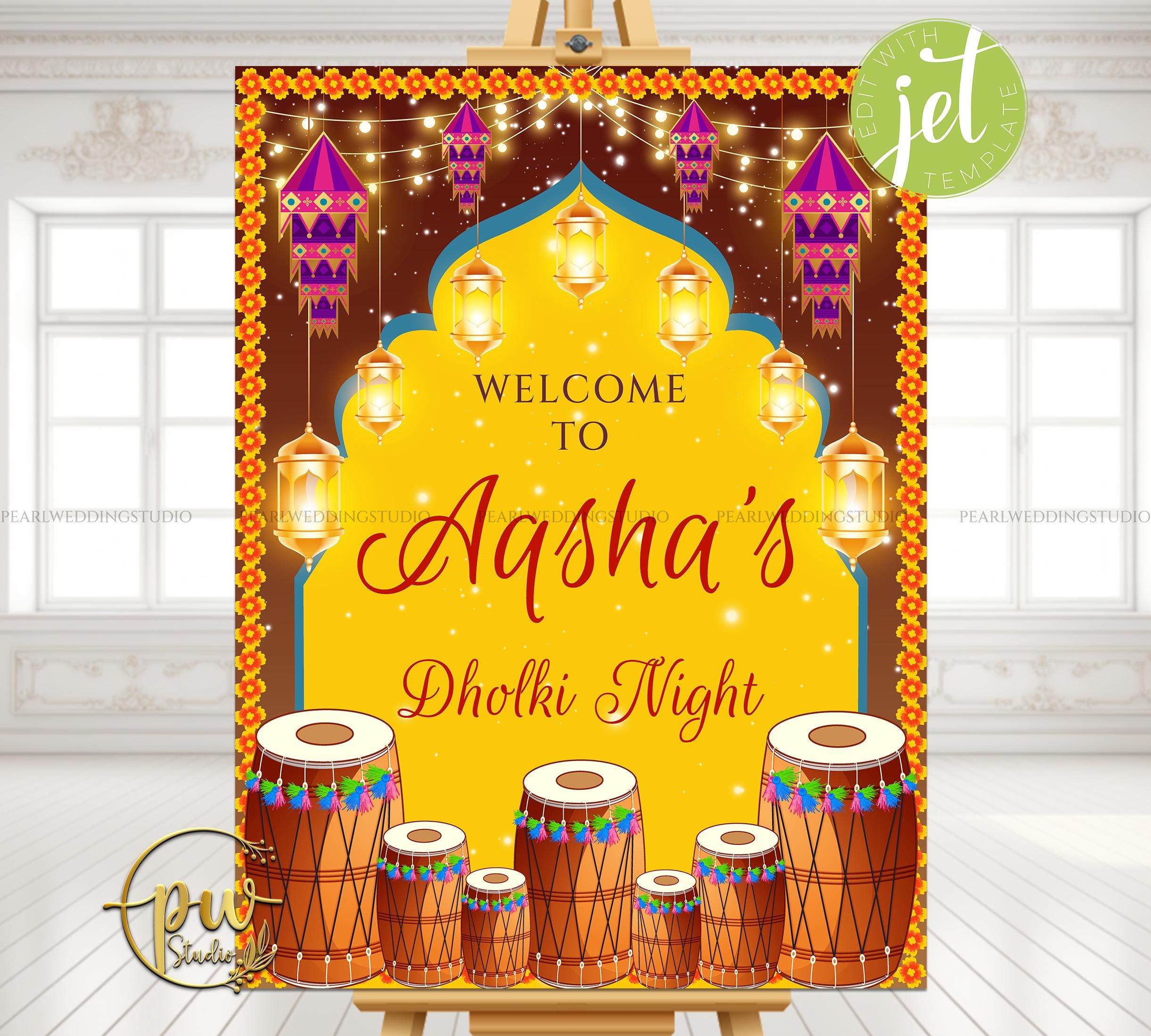 Dholki Decorations & Dholki Welcome Signs, Muslim Dholki Signs as ...