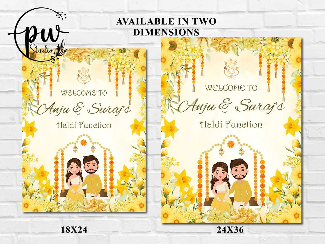 Haldi Posters as Welcome to Haldi Signs & Haldi Welcome Signs, Haldi ...