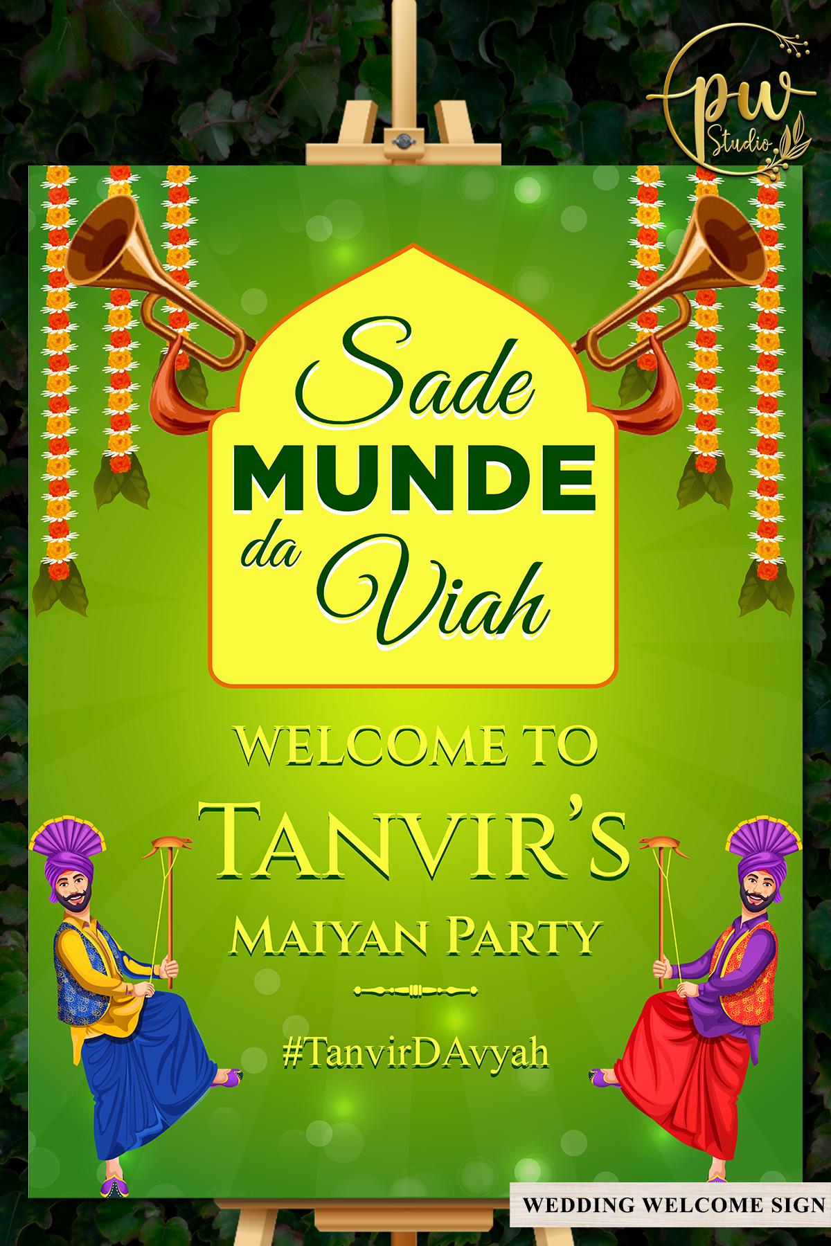 Punjabi Wedding Sign Jago Welcome Signs, Jaggo Signs Sade Munde Da Viah ...