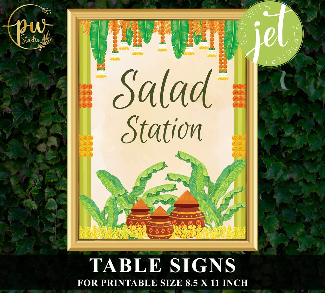 Desi Food Station Signs Indian Food Stall Sign, Wedding Decor & Henna ...