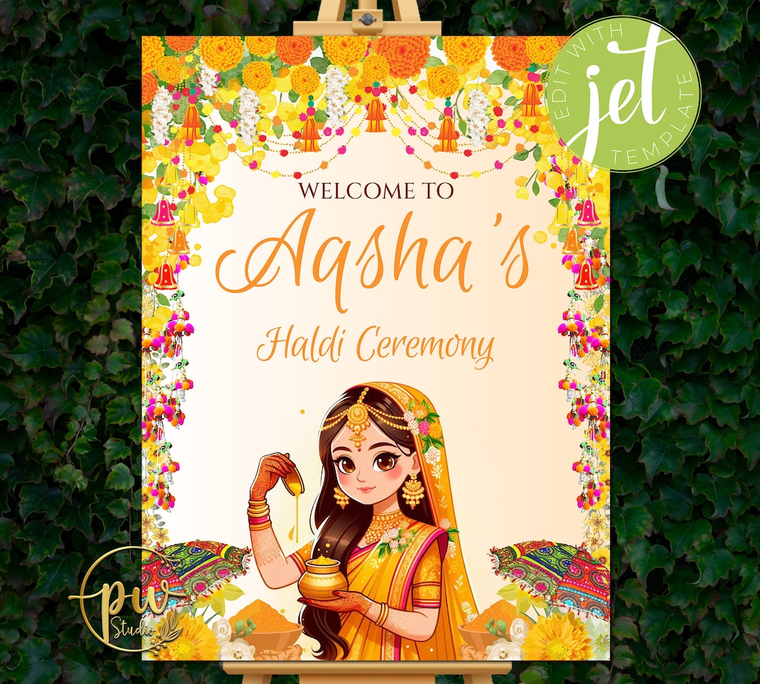 Wedding Haldi Welcome Signs Haldi Decoration, Haldi Posters as Welcome ...