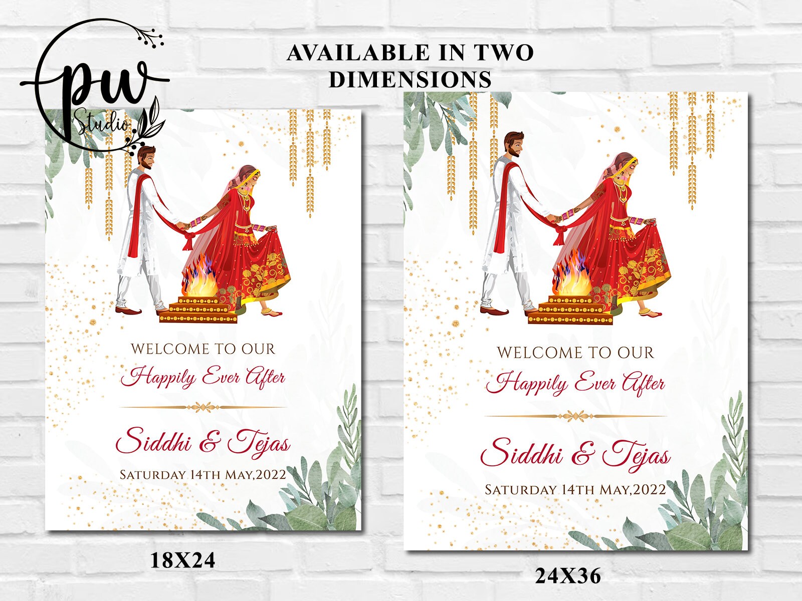 Hindu Wedding Decor Indian Wedding Signs, Hindu Wedding Welcome as ...