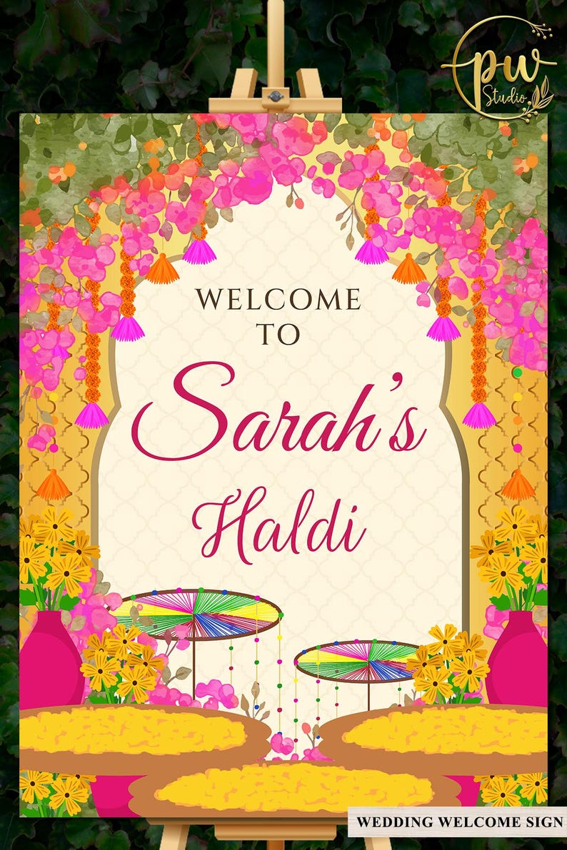 Haldi Decor as Pithi Welcome Signs, Haldi Welcome Signs as Haldi ...