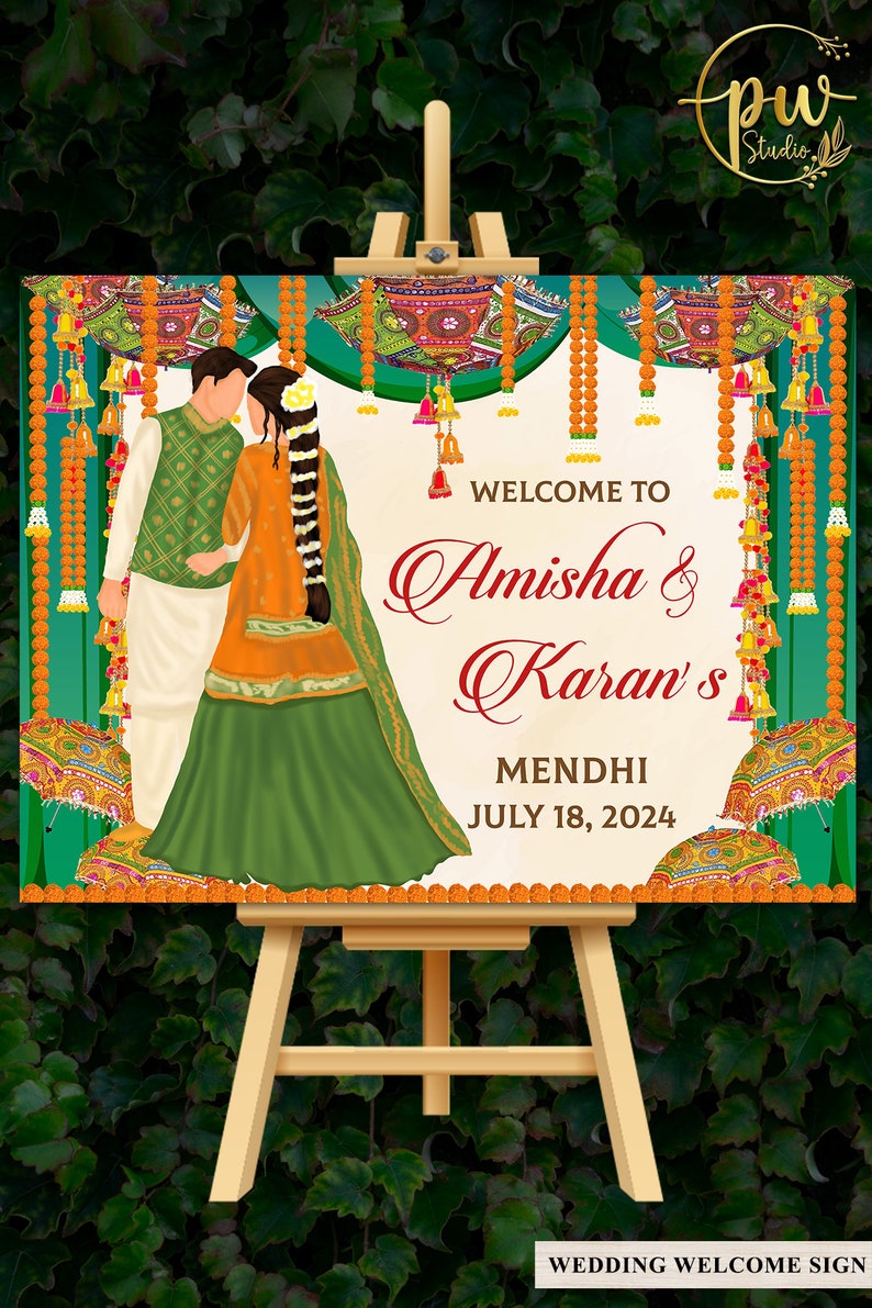 Mehndi Welcome Sign, Mayoun Signs as Mayoon Signs, Mayoun Decor as ...
