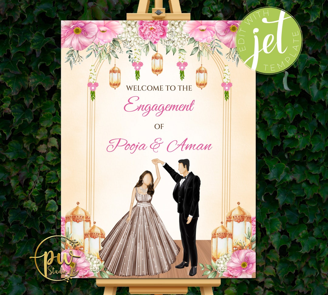 Engagement Welcome Sign as Ring Ceremony Welcome Signs, Welcome ...