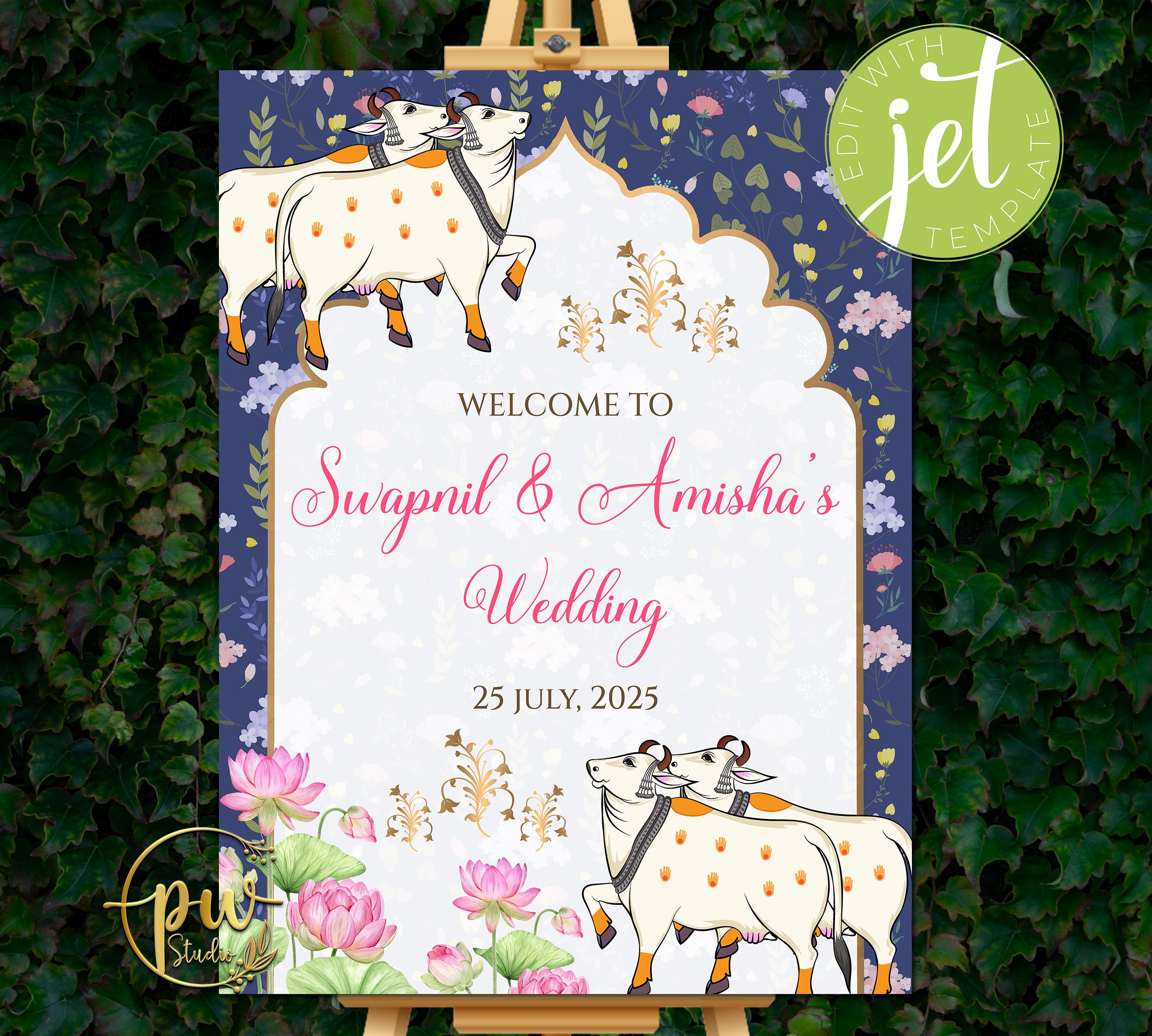 Grah Shanti Sign, Pichwai Sign, Welcome Sign, Hindu Wedding Sign ...