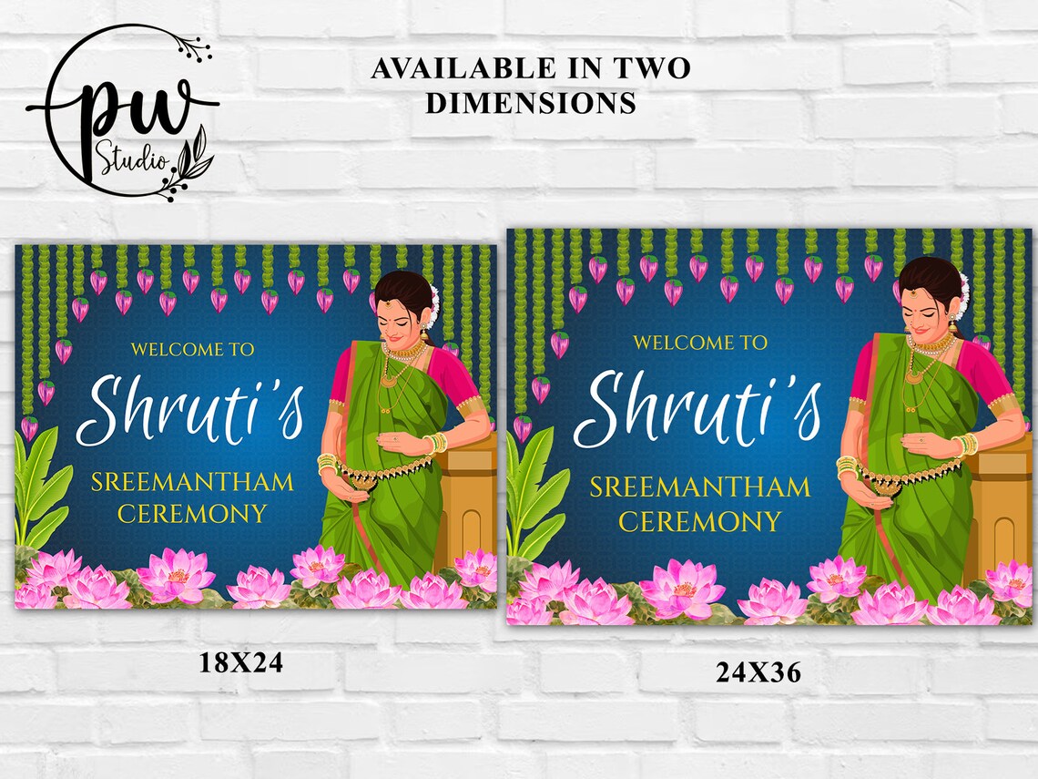 Seemantham Welcome Sign Sreemantham Welcome Sign, Indian Baby Shower ...