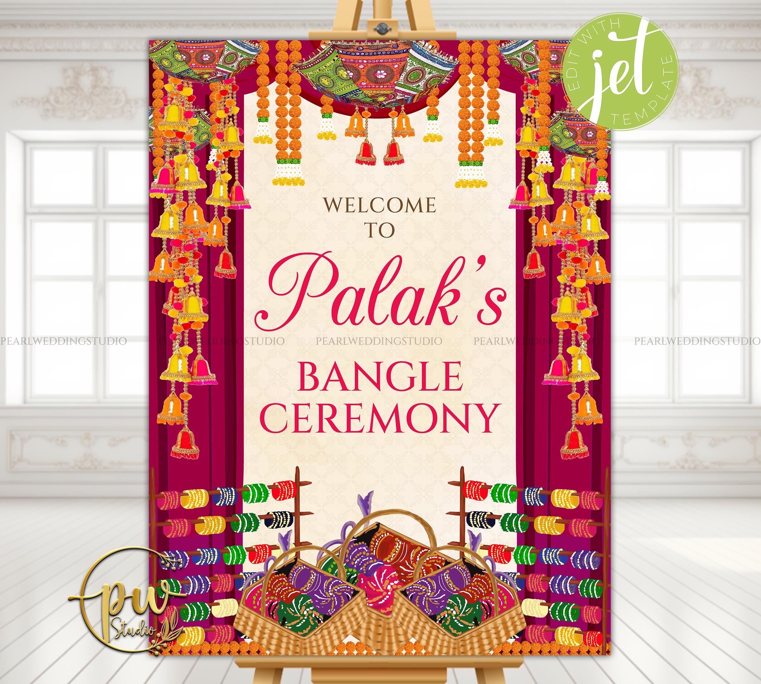 Choora Welcome Signs Bangle Ceremony Signs, Bangle Ceremony Welcome ...