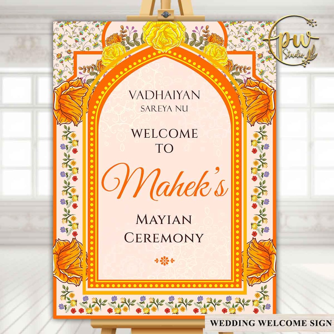 Maiyan Welcome Signs, Maiyan Signs as Haldi Signs, Haldi Welcome Sign ...