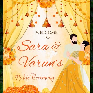 Haldi Welcome Board & Welcome to Haldi Sign Pithi Welcome Sign as Haldi ...