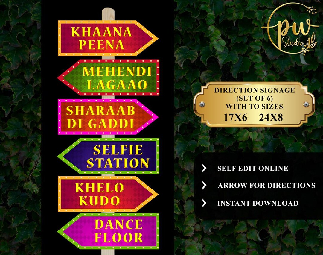 Mehndi Signs as Directional Welcome Signs, Fun Signages Directions ...