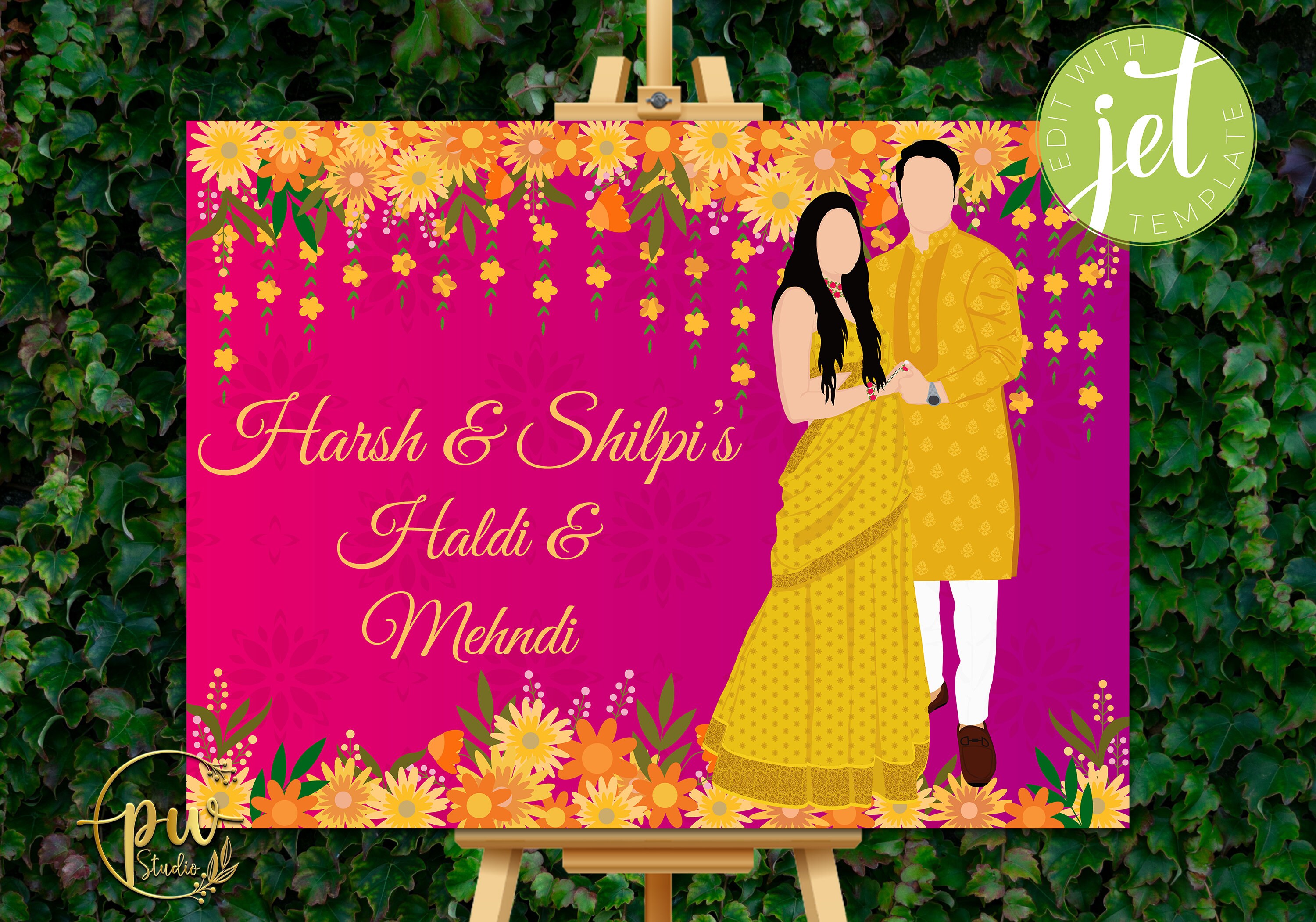 Haldi and Mehendi Sign Maiyan Sign Henna Sign Haldi/mehndi/ - Etsy Hong ...