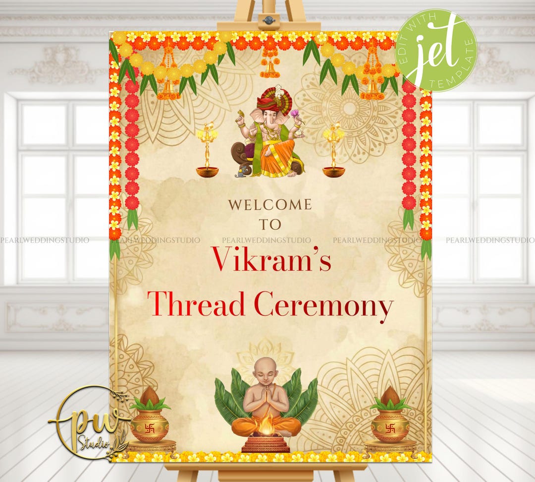 Thread Ceremony Welcome Sign as Upanayanam Welcome Sign, Thread ...