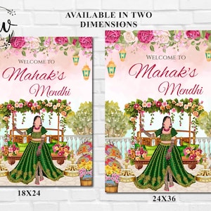 Mehndi Welcome Signs & Mendhi Decor Sign Umbrella, Mehndi Signs as ...