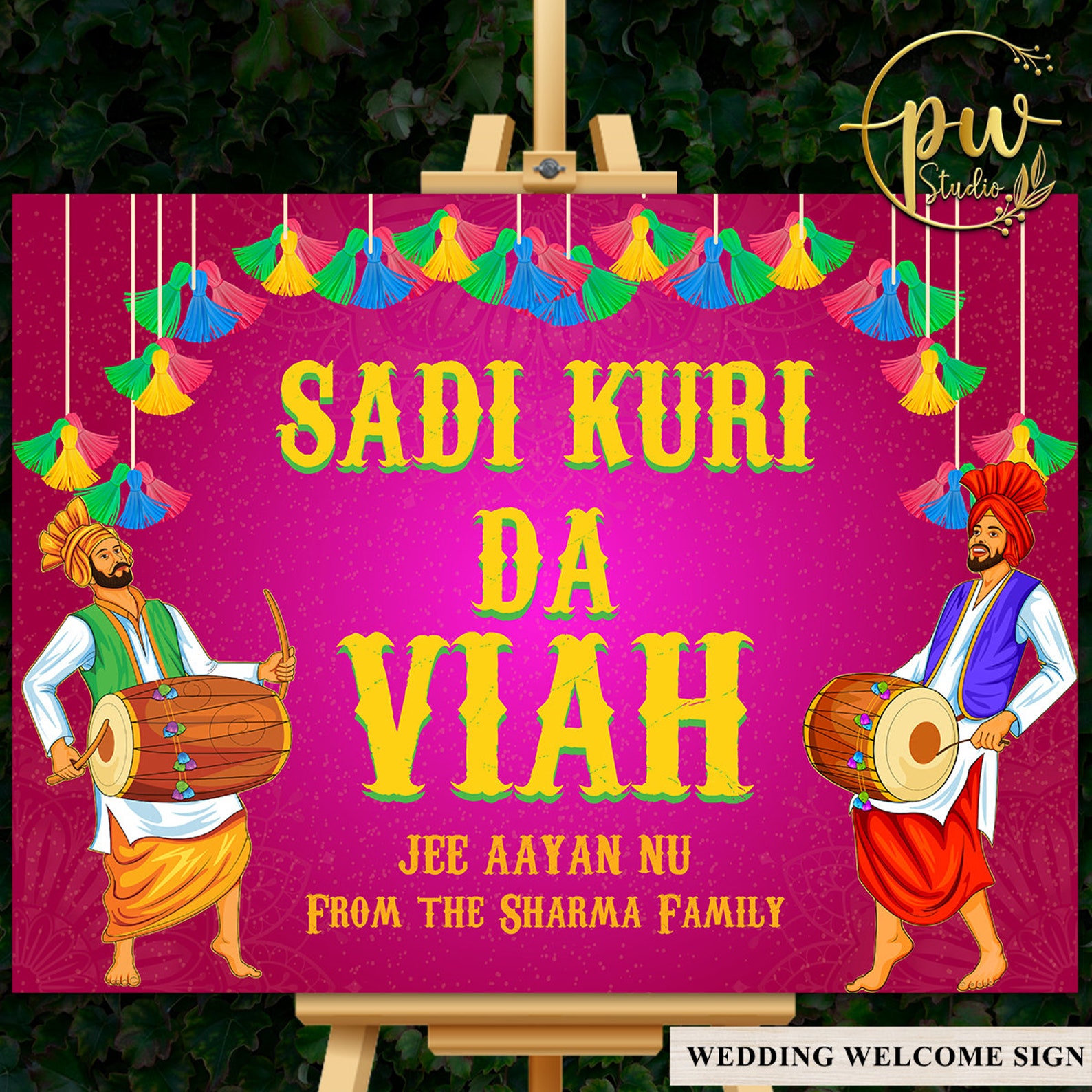 Punjabi Wedding Welcome Sign as Punjabi Wedding Decor Sign, Punjabi ...