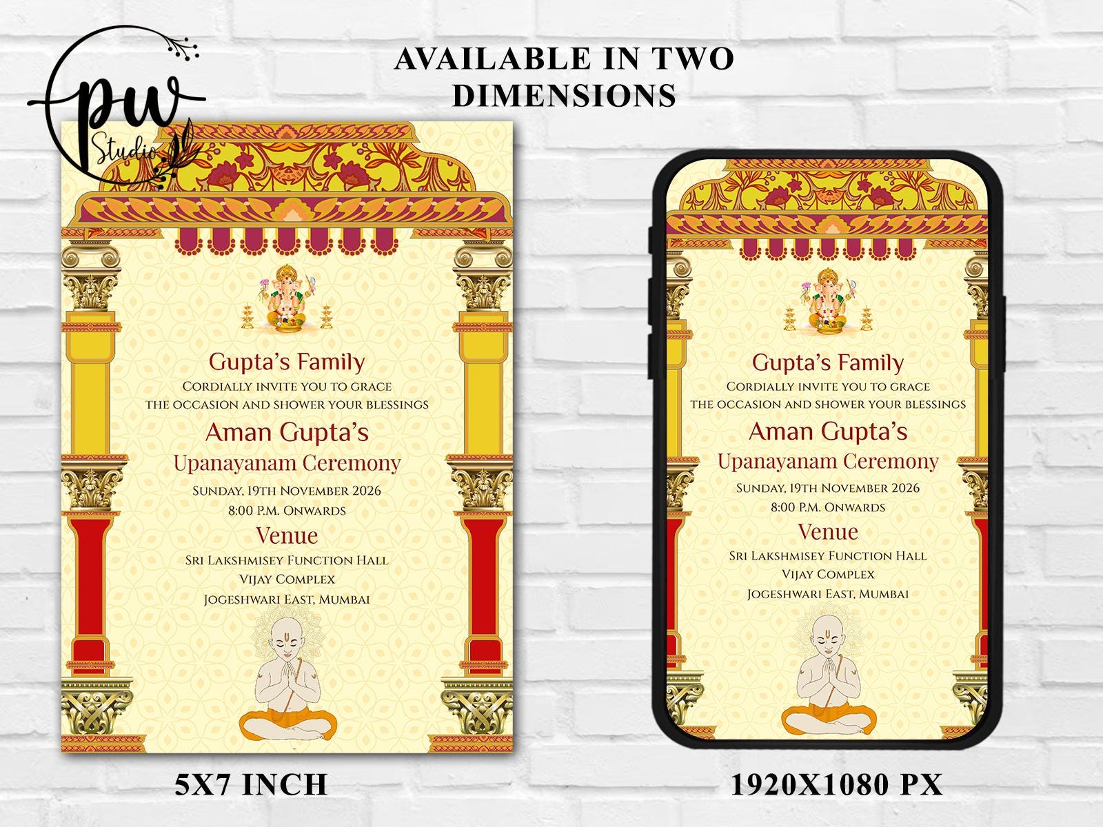 Upanayanam Invitations Thread Ceremony Invites, Thread Ceremony ...