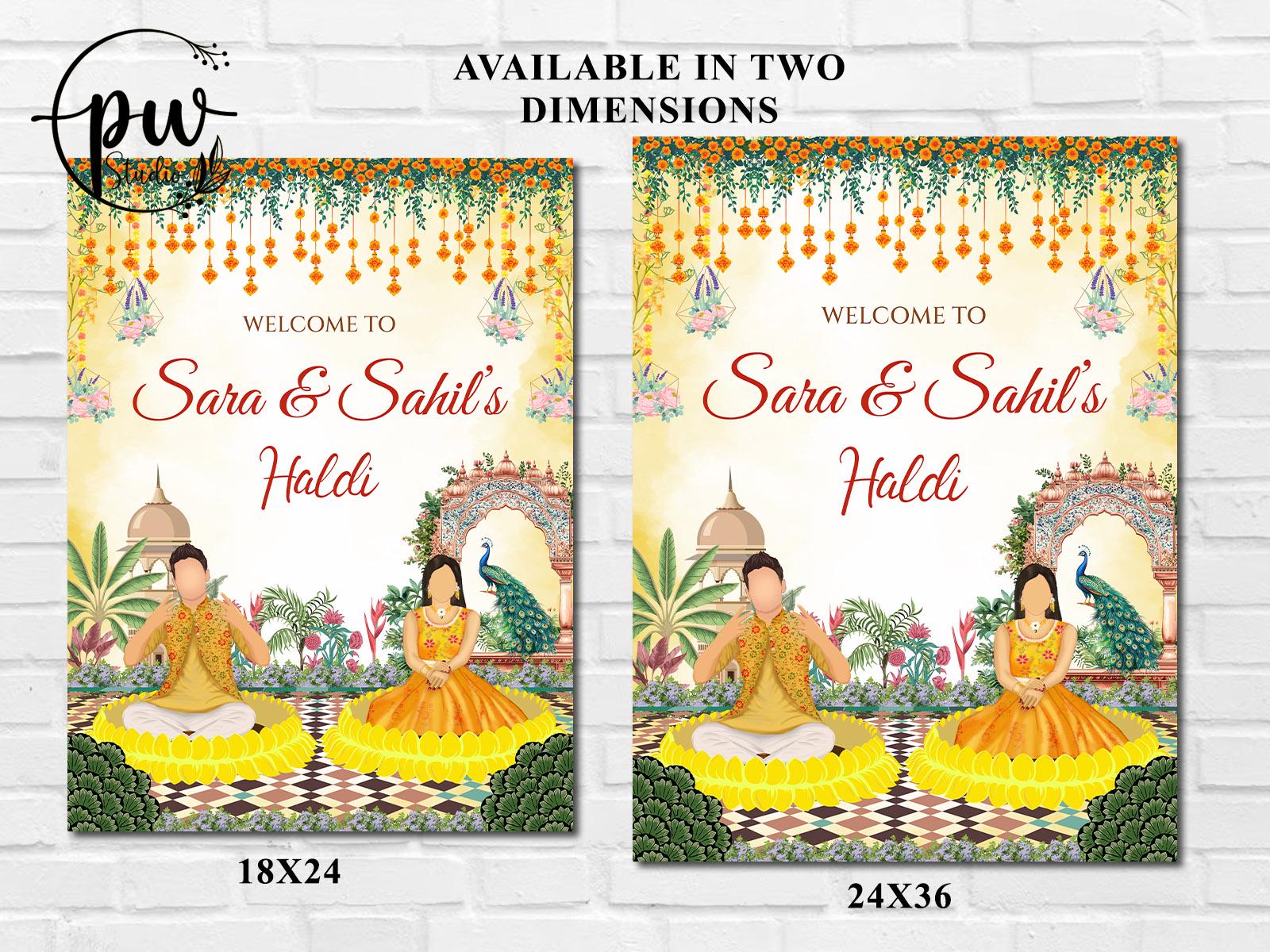 Welcome to Haldi Signs Wedding Haldi Posters, Haldi Welcome Board as ...