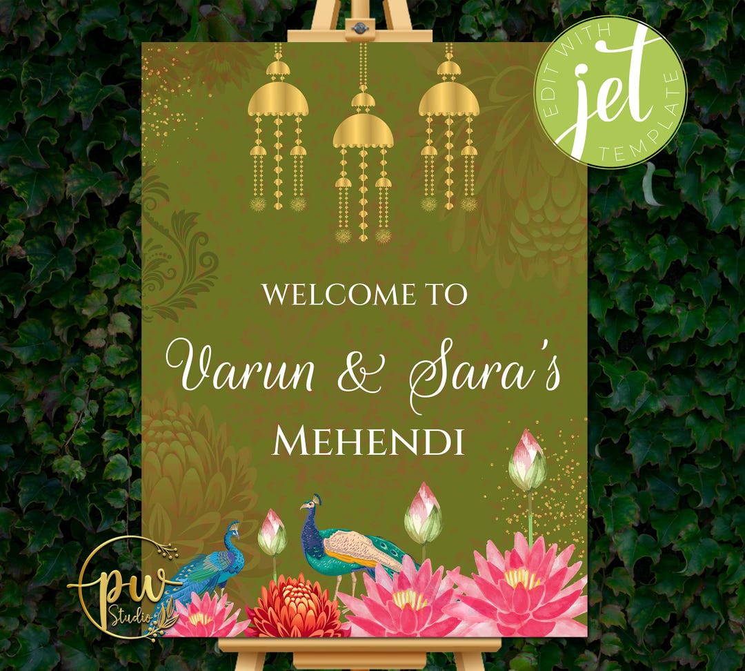 Mehendi Welcome Signs as Mehendi Decor, Mehndi Posters & Mehndi Welcome ...