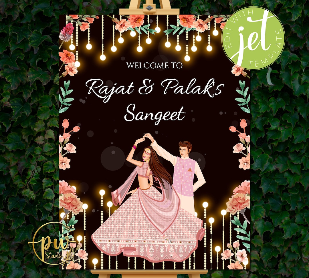 Indian Sangeet Signs as Sangeet Poster, Indian Wedding Sign as Indian ...