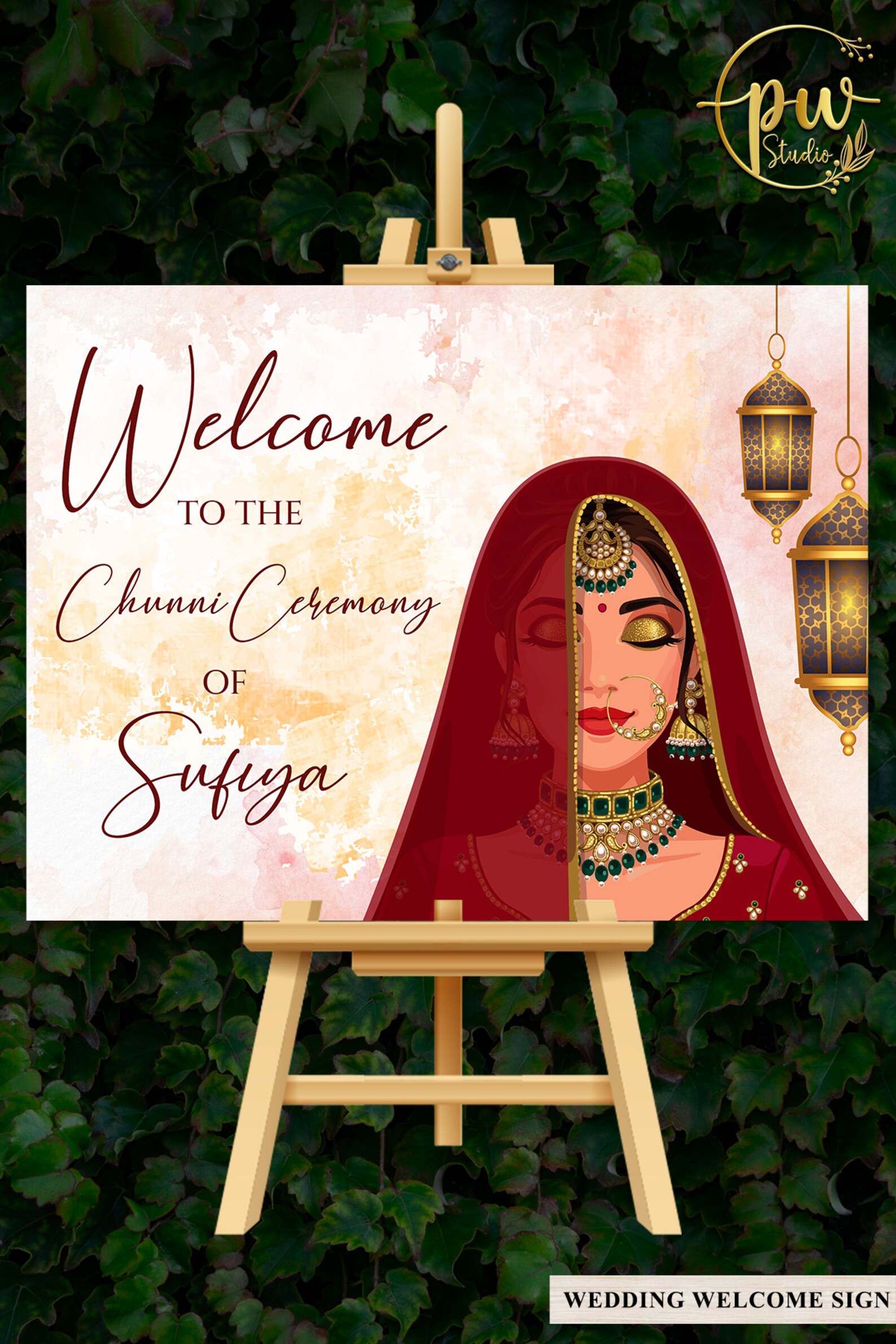 Welcome to Chunni Ceremony, Chunni Signage Sikh Ceremony Sign & Chunni ...
