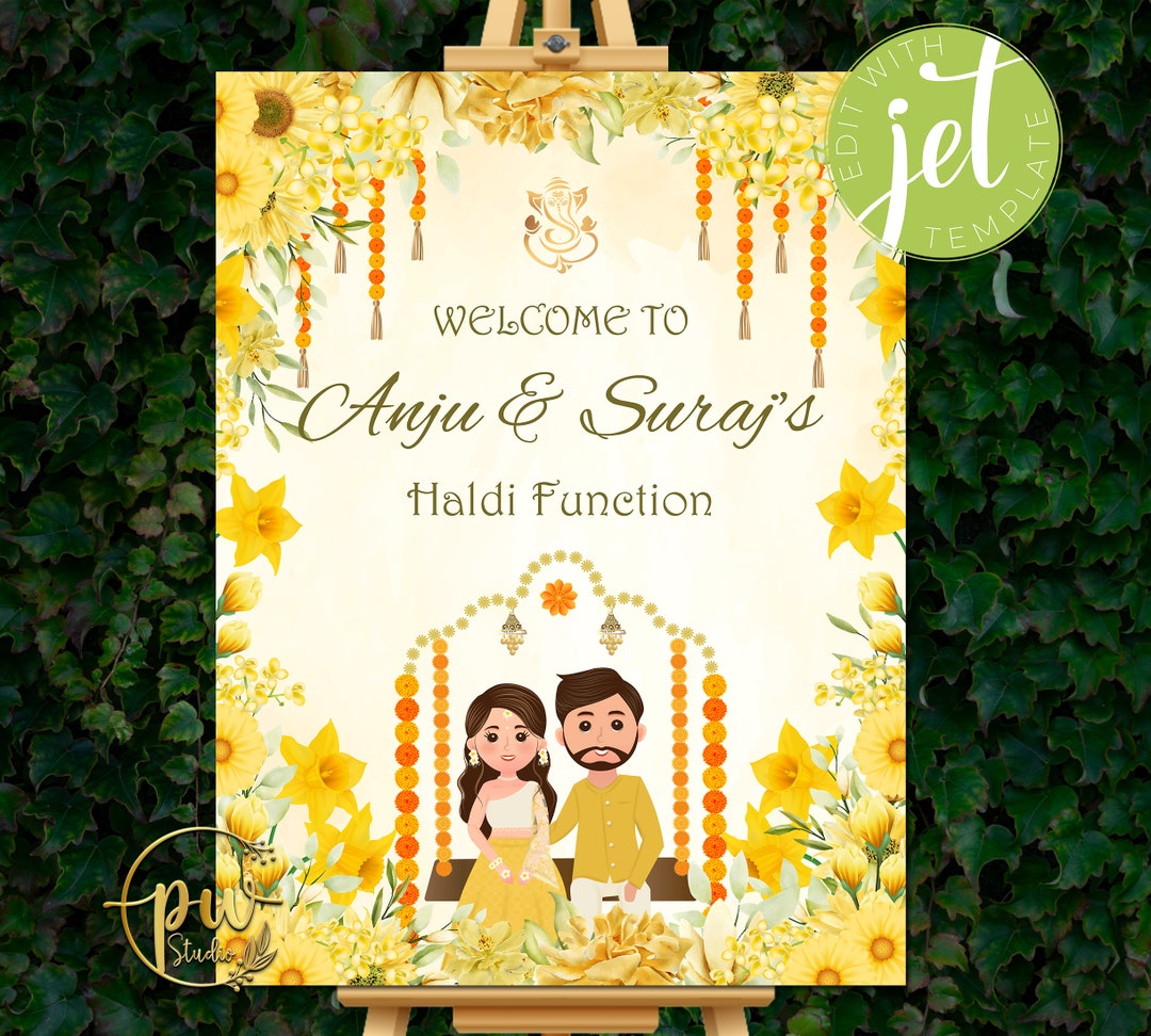 Haldi Posters as Welcome to Haldi Signs & Haldi Welcome Signs, Haldi ...