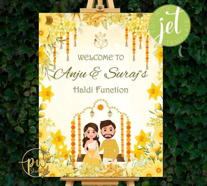 Haldi Posters as Welcome to Haldi Signs & Haldi Welcome Signs, Haldi ...