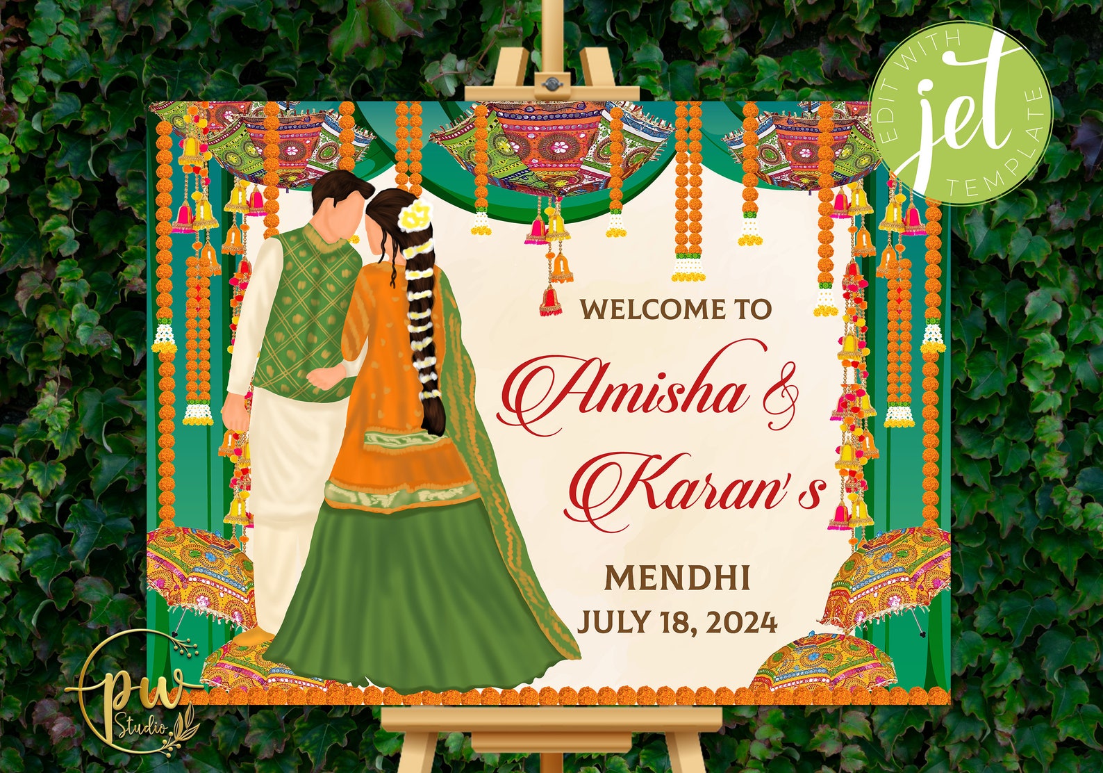 Mehndi Welcome Sign, Mayoun Signs as Mayoon Signs, Mayoun Decor as ...