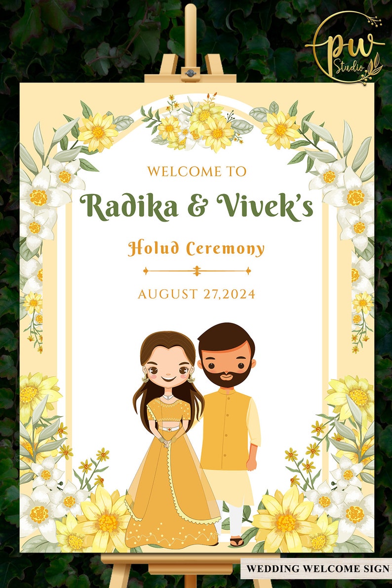 Haldi Welcome Decor Haldi Poster, Welcome to Haldi Signs & Welcome ...