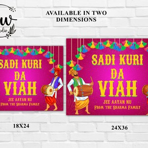 Punjabi Wedding Welcome Sign as Punjabi Wedding Decor Sign, Punjabi ...