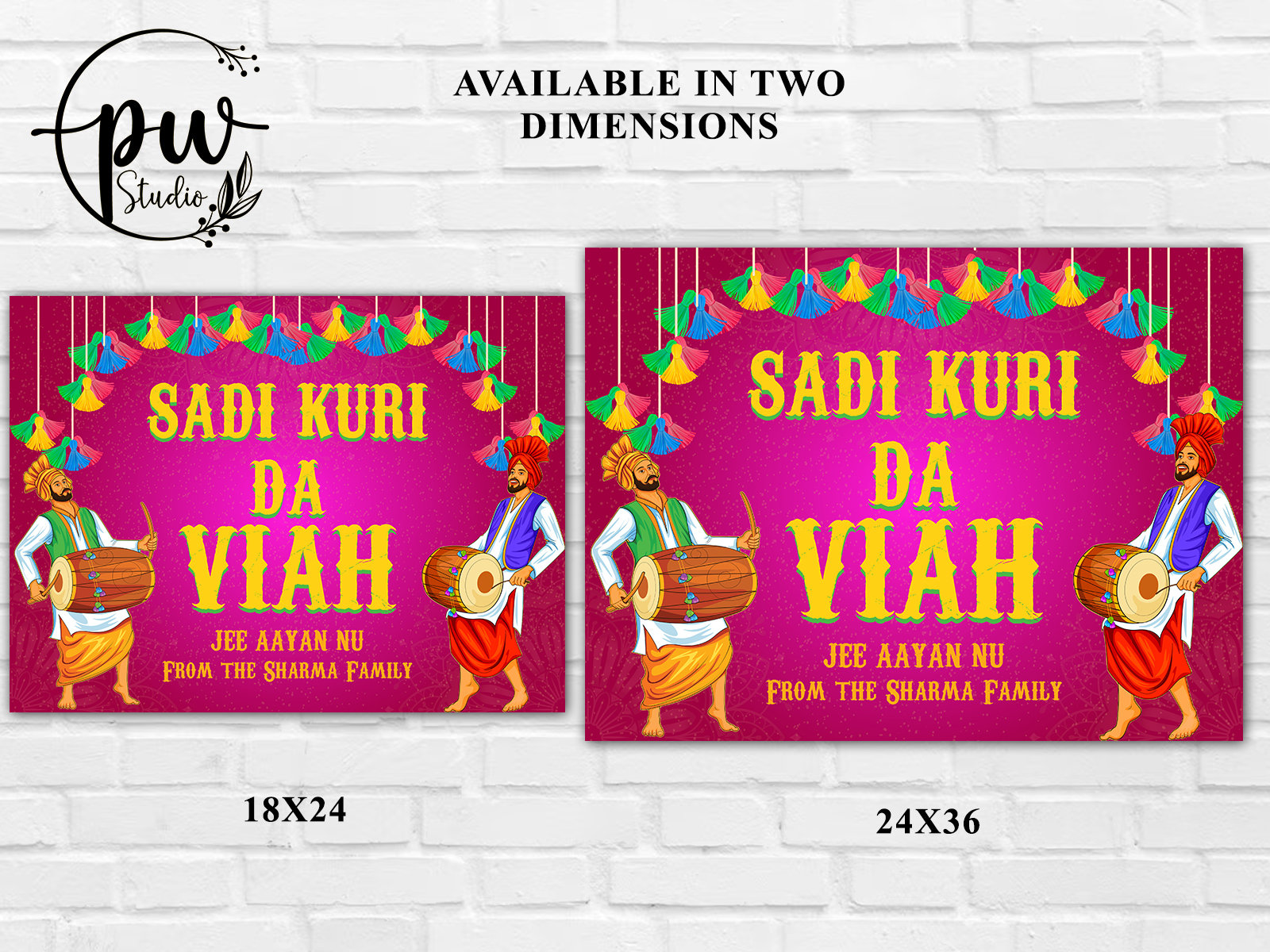 Punjabi Wedding Welcome Sign as Punjabi Wedding Decor Sign, Punjabi ...