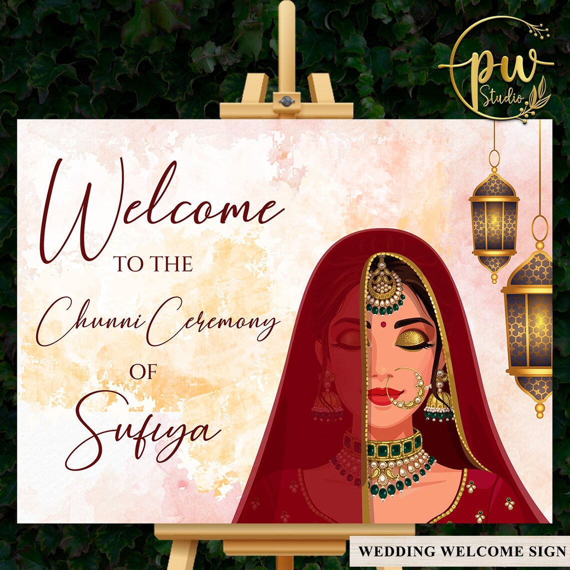 Welcome to Chunni Ceremony, Chunni Signage Sikh Ceremony Sign & Chunni ...