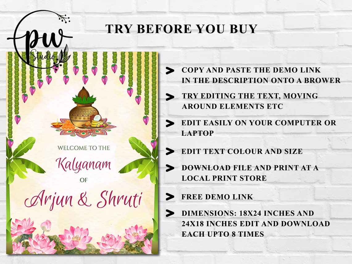 South Indian Wedding Signs, Tamil Welcome Signs, Indian Welcome Tamil ...