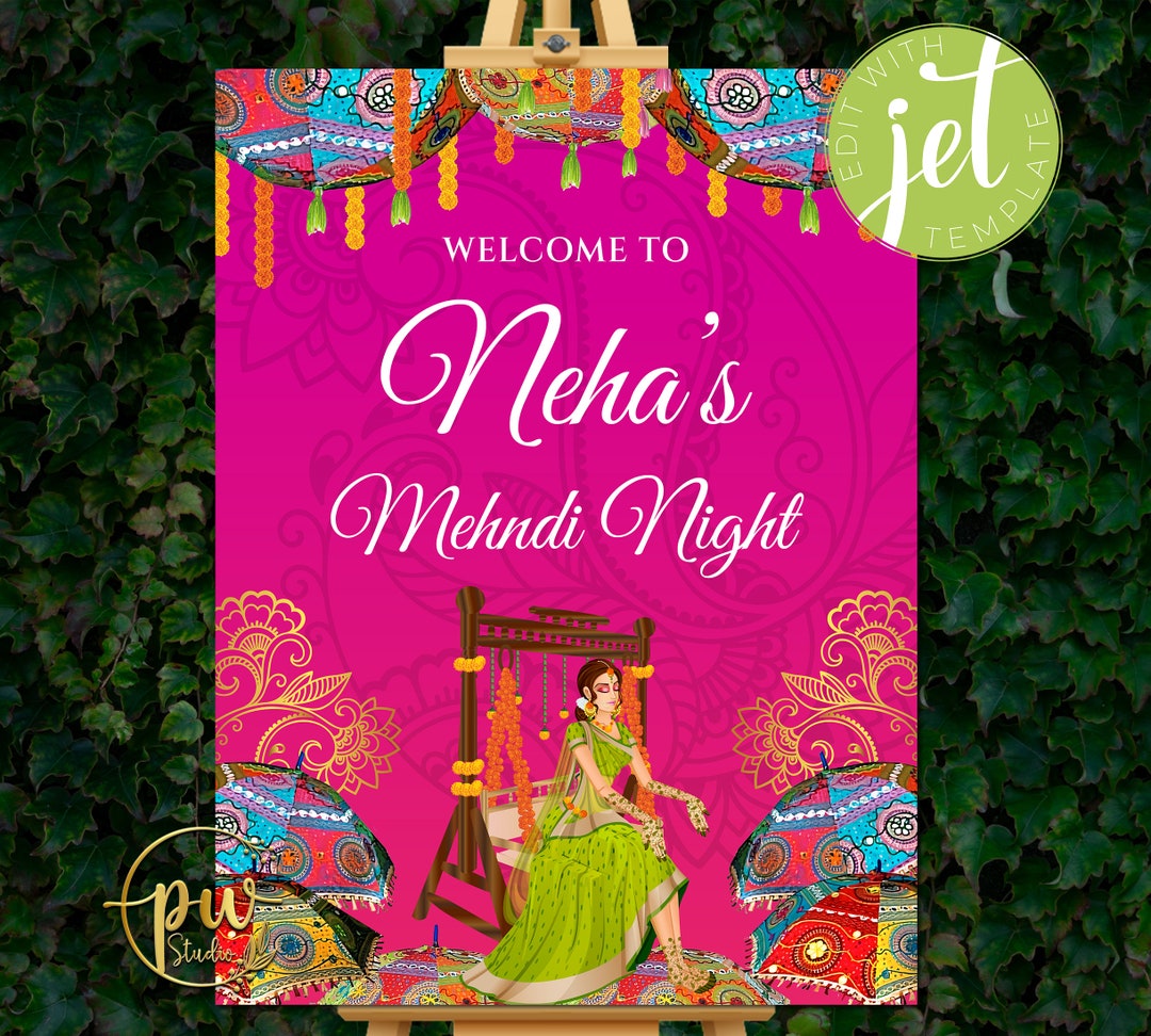 Mehndi Decor Signs as Mehndi Signs, Mendhi Umbrella Decor as Mehendi ...
