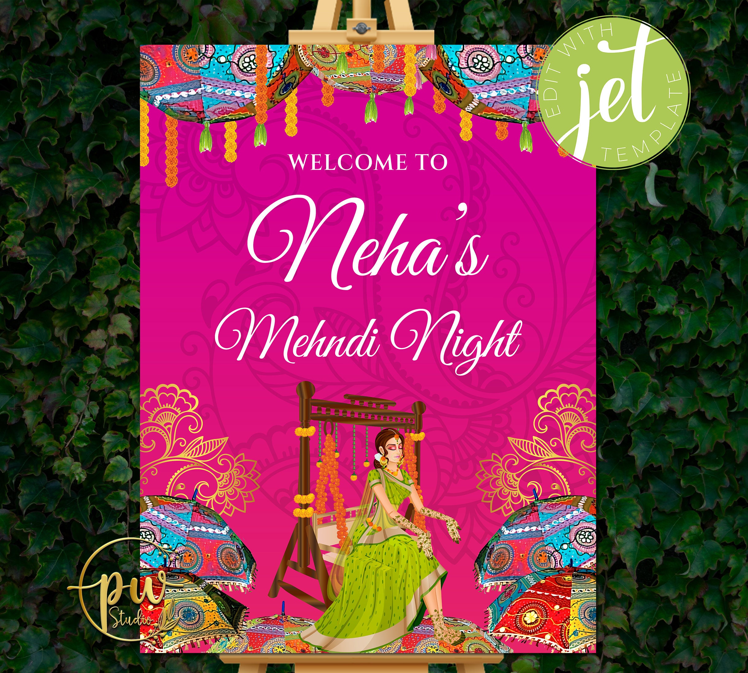 Mehndi Decor Signs as Mehndi Signs, Mendhi Umbrella Decor as Mehendi ...