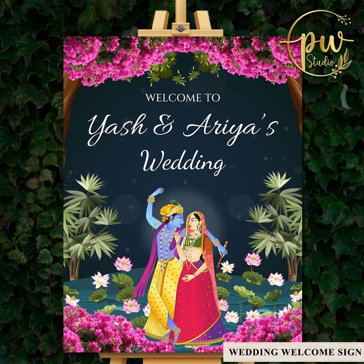 Hindu Wedding Signs & Hindu Welcome Signs, Wedding Welcome Sign Indian ...