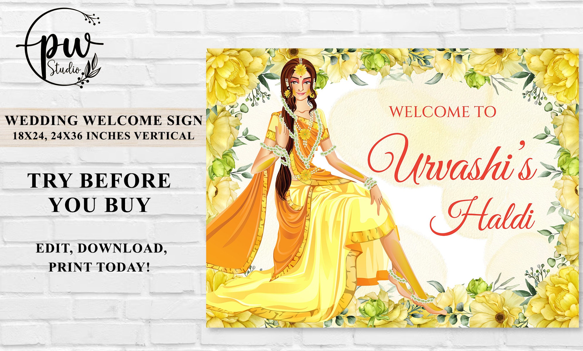 Haldi Sign, Haldi Welcome Sign, Vatna Sign, Maticoor Sign, Gaye Holud ...