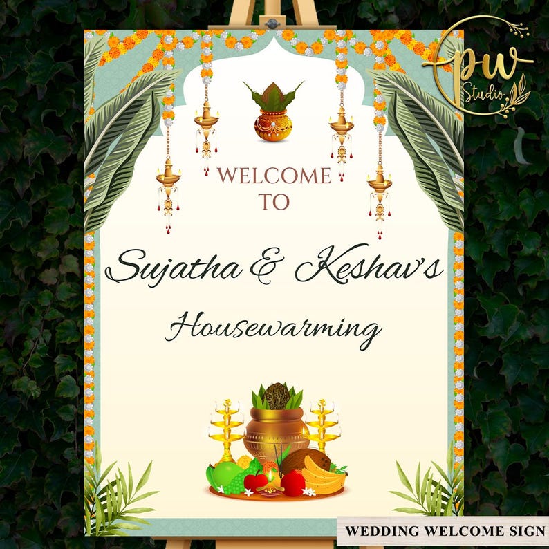 Gruhapravesam Sign Indian Housewarming Welcome Sign, Grihapravesh ...