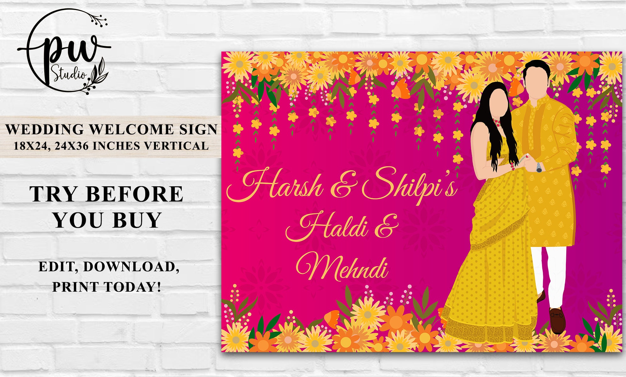 Haldi and Mehendi Sign Maiyan Sign Henna Sign Haldi/mehndi/ - Etsy Hong ...